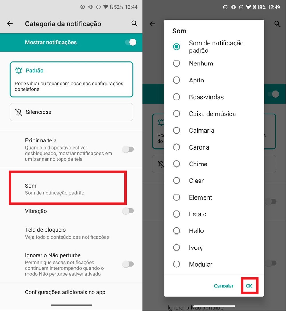 Como mudar o som de notificação do celular
