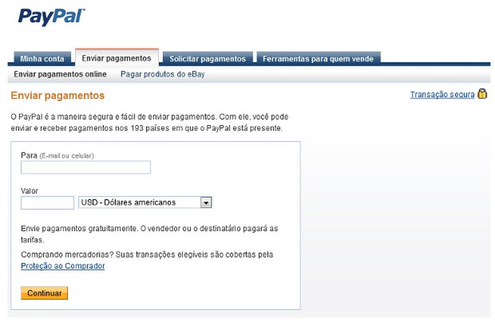 Como enviar dinheiro para alguém pelo PayPal