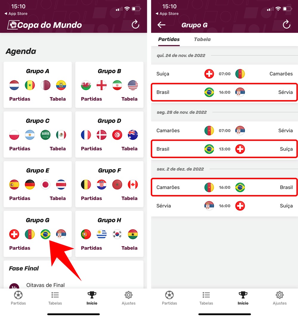 Copa 2022 como ver horários dos jogos do Brasil na fase de grupos