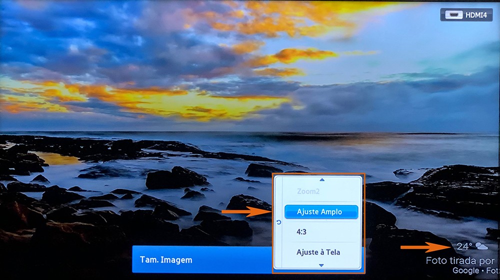 Como ajustar o tamanho da imagem em uma smart TV da Samsung