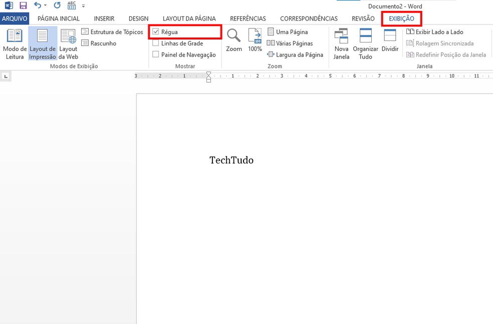 Como colocar régua no Word