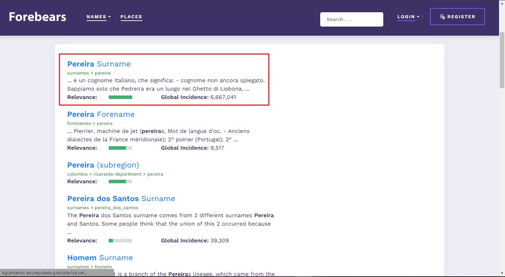 Forebears: como usar site para saber quantas pessoas têm seu sobrenome