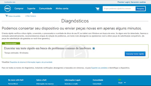 Como entrar em contato e acionar a assistência técnica da Dell
