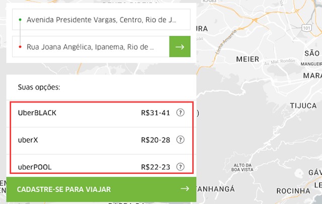 Como Descobrir A Estimativa De Preço Do Uber Sem Usar O Celular