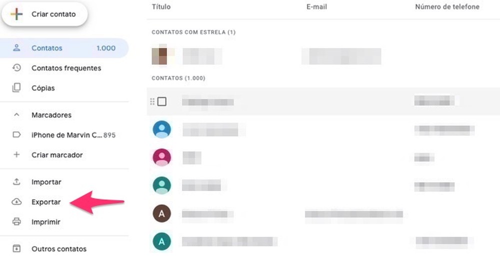 Como exportar e importar contatos no Gmail
