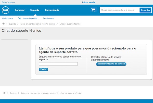 Como entrar em contato e acionar a assistência técnica da Dell