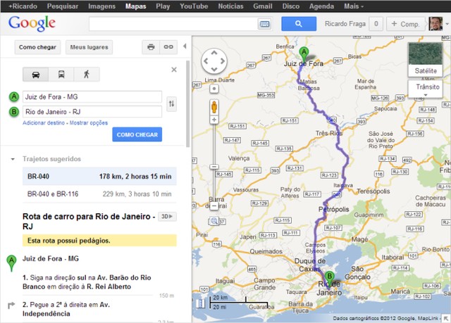 Veja como utilizar o recurso 'direções' no Google Maps