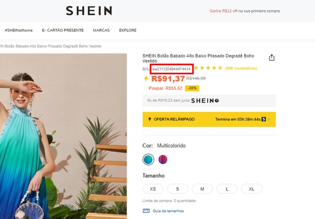 Como pesquisar por ID na Shein