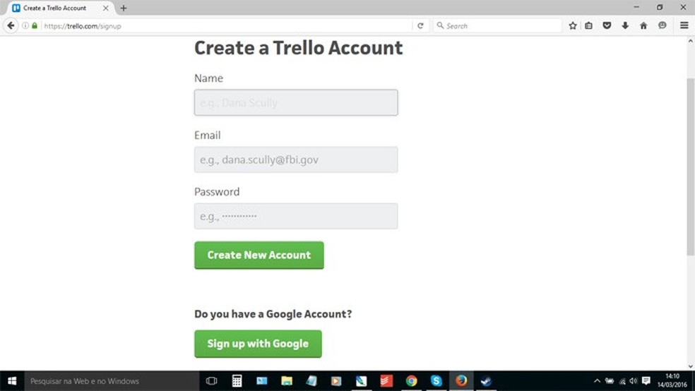 Como fazer login no Trello com uma conta Google