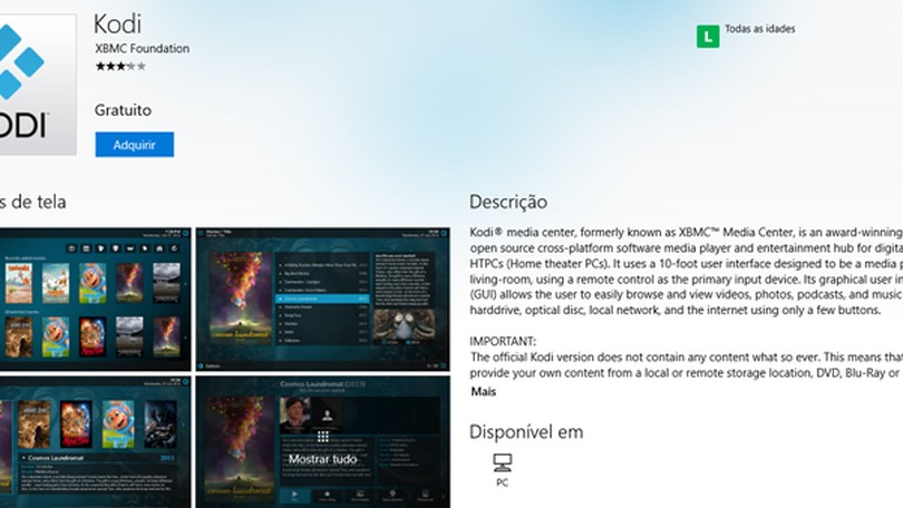 Kodi | Software | TechTudo
