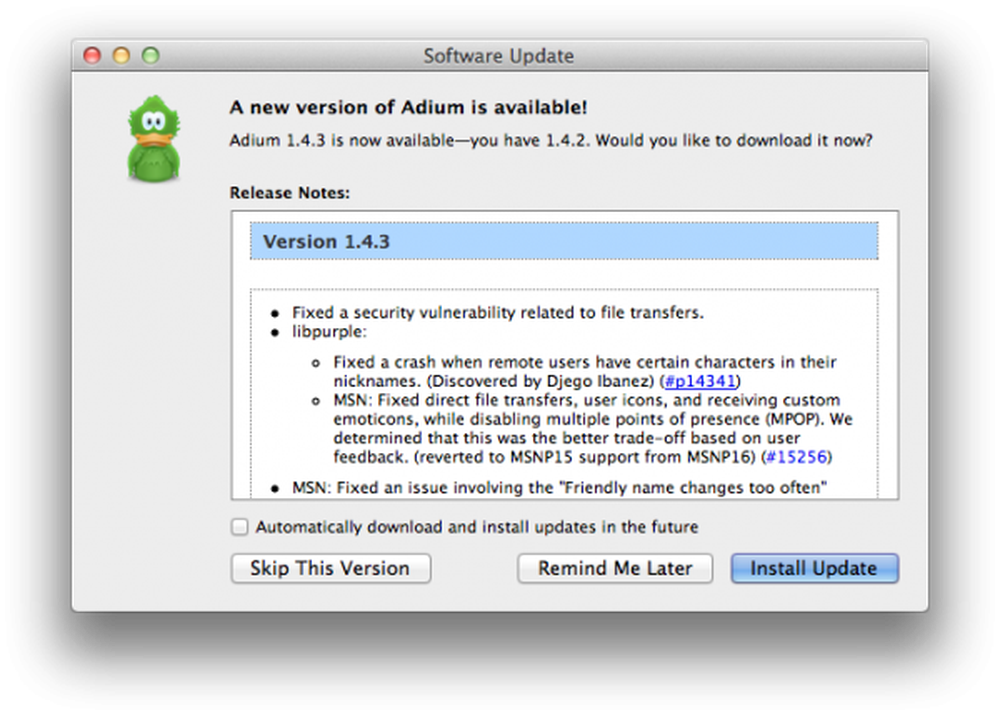 Confira as atualizações do Adium 1.4.3
