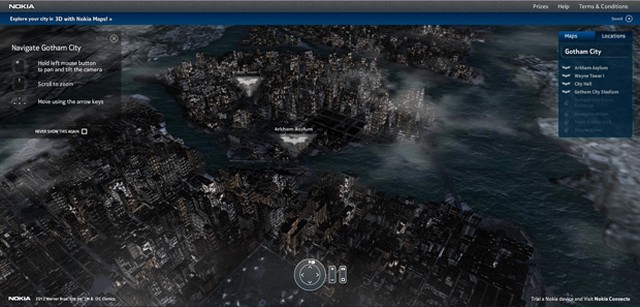 Nokia lança mapa em 3D de Gotham City, a cidade do Batman