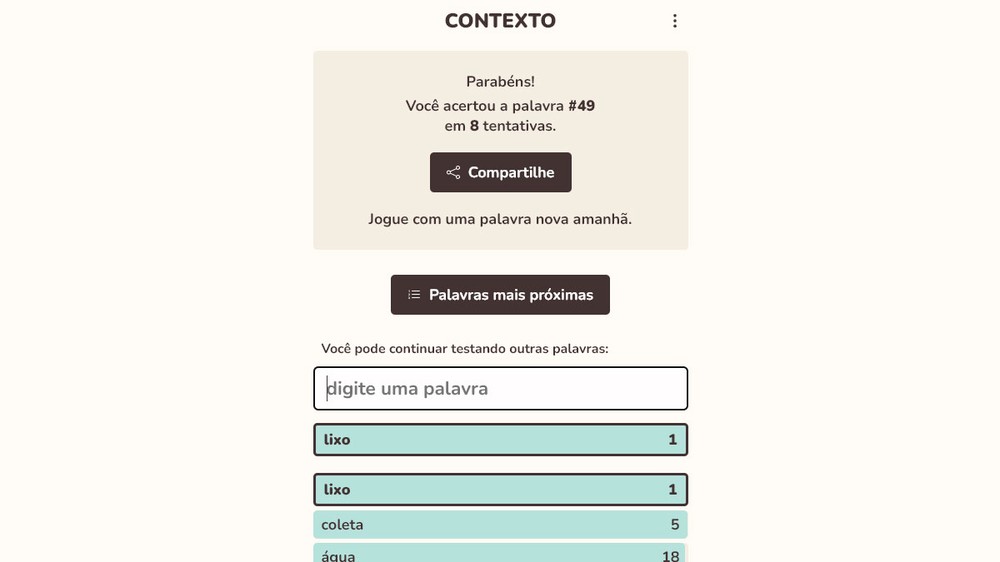 Jogo de adivinhar palavras: conheça o Contexto.me e saiba como jogar