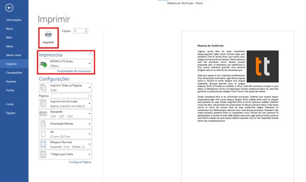 Como imprimir no Word