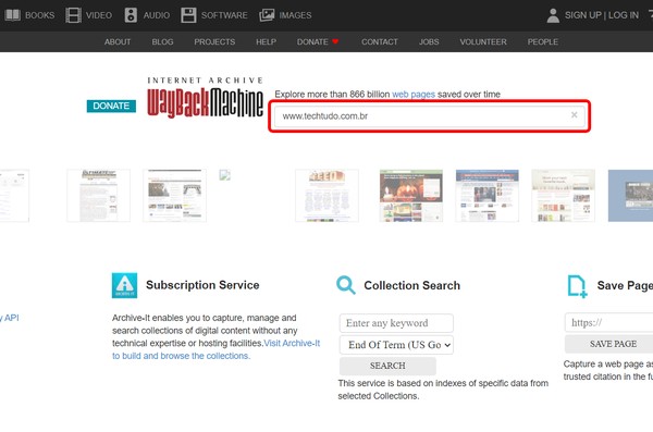 Wayback Machine: como usar site que mostra versão antiga de página web