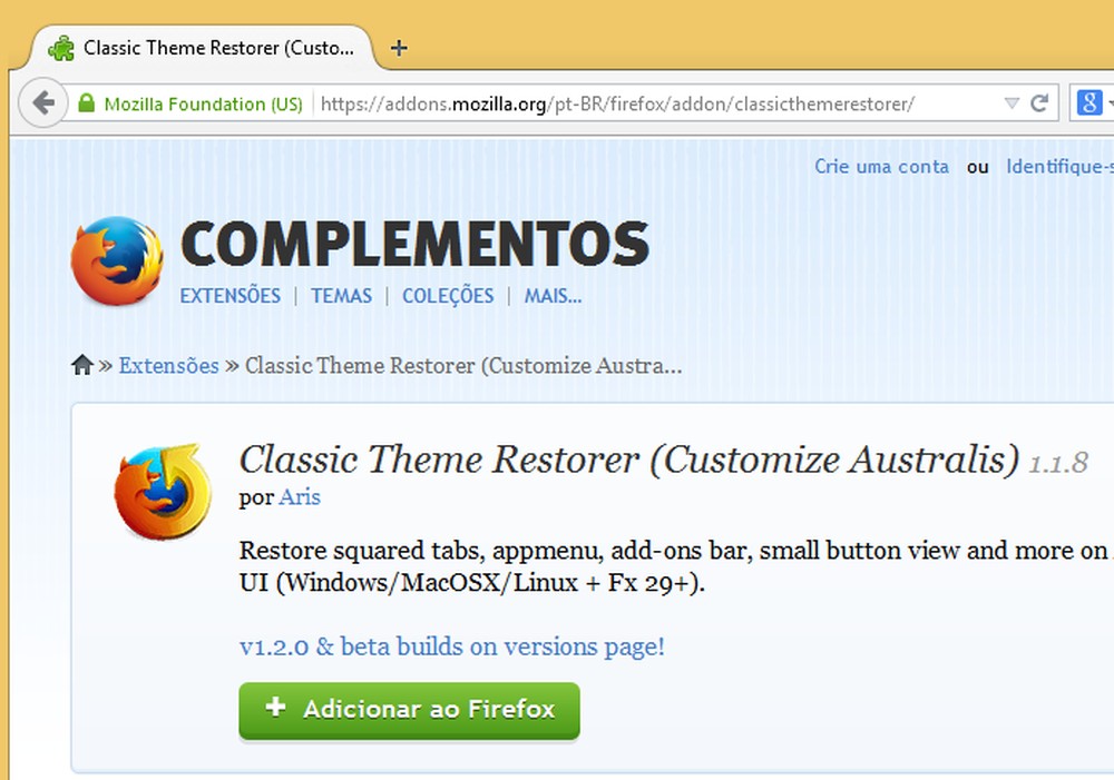 Como restaurar o tema antigo do Mozilla Firefox