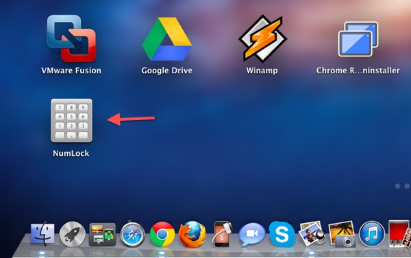 Como simular a função 'Num Lock' no teclado de um Macbook