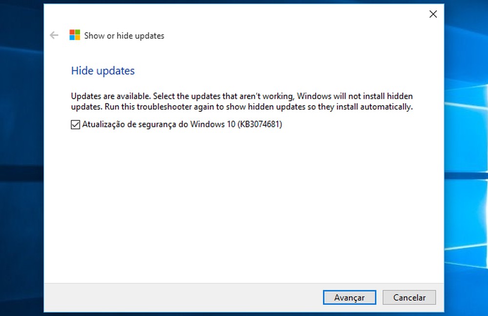Como ocultar ou bloquear updates de sistema e drives no Windows 10