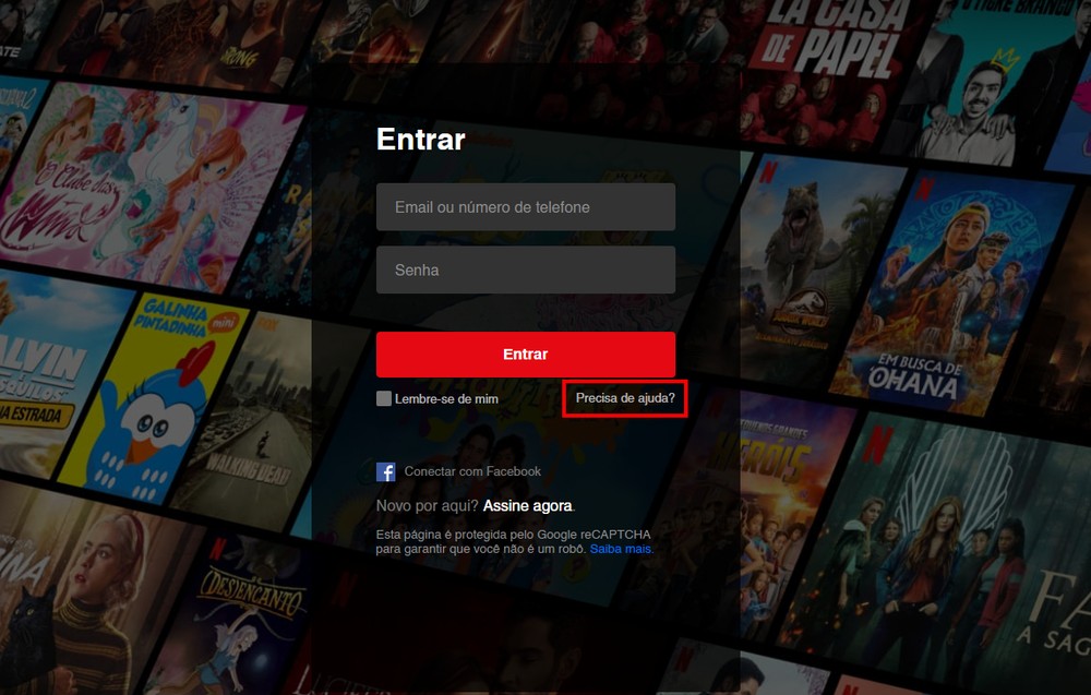 Como mudar senha da Netflix