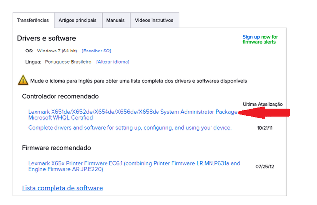 Como baixar e instalar o driver da impressora Lexmark X656de