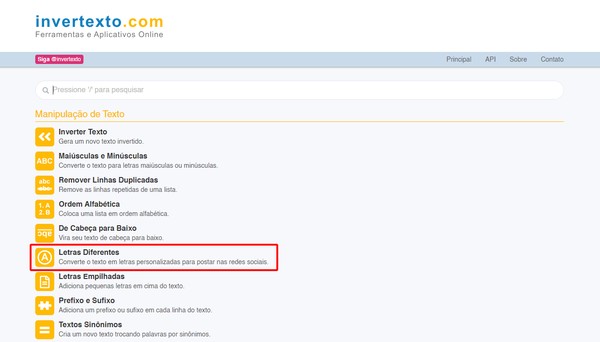 Invertexto: como usar o gerador de letras diferentes do site