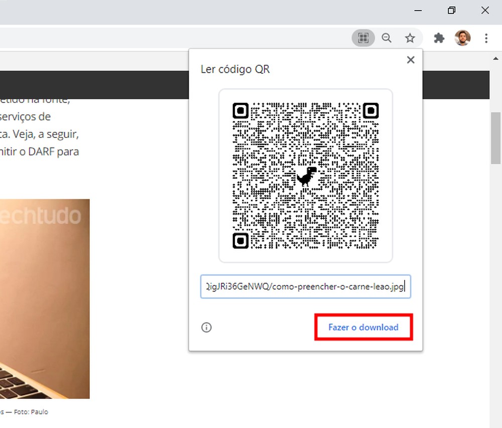 Como criar QR Code de página no Google Chrome