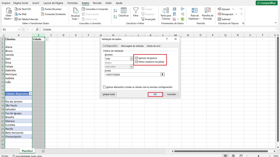 Como criar lista suspensa no Excel: aprenda passo a passo