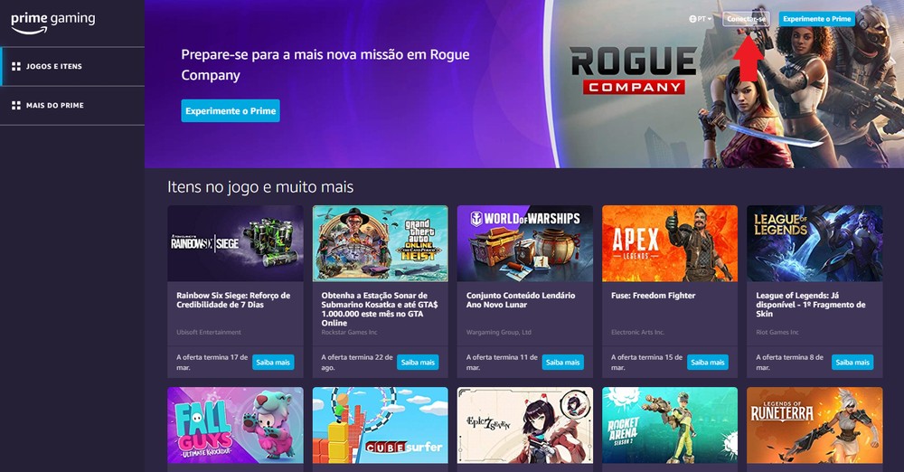 Como vincular conta do League of Legends (LoL) com Amazon Prime Gaming