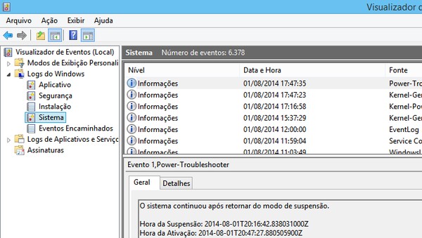 Como acessar o log de eventos do Windows