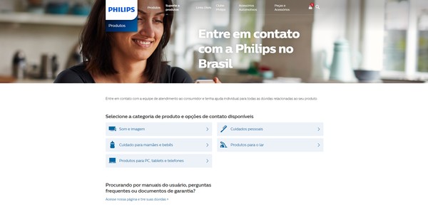 Como entrar em contato com a assistência técnica da Philips