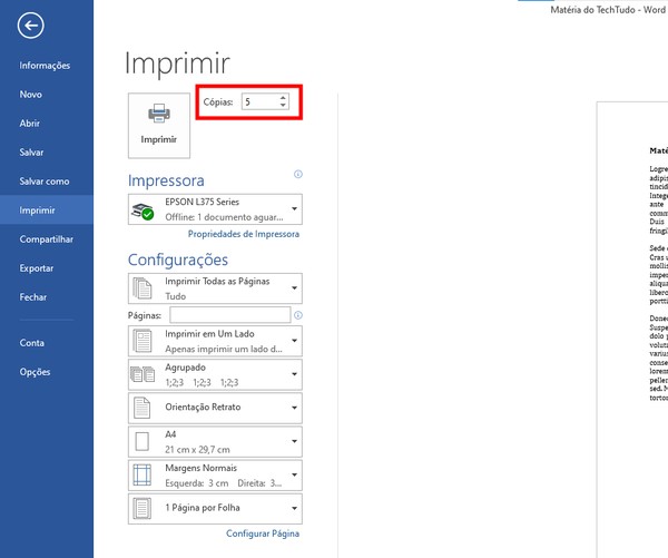 Como imprimir no Word