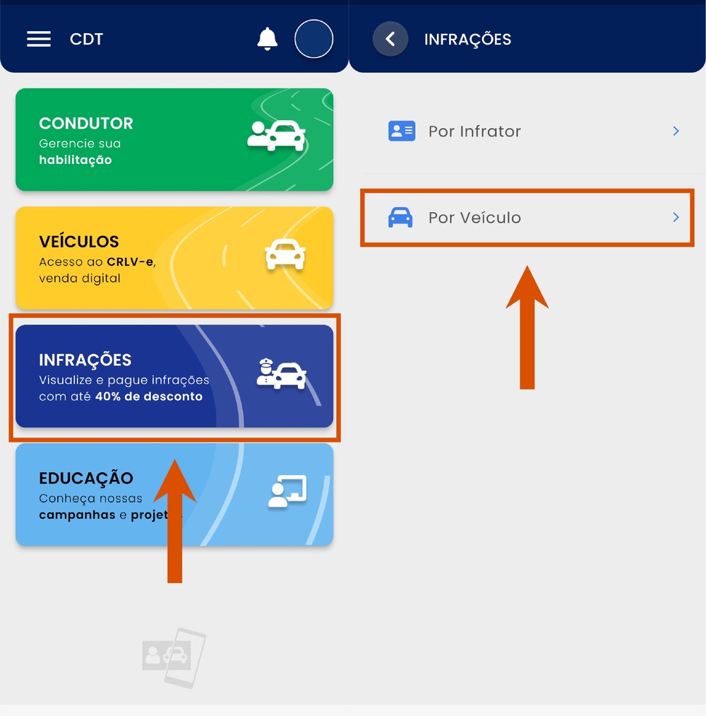 Como transferir multa para outra pessoa pelo app CNH Digital?