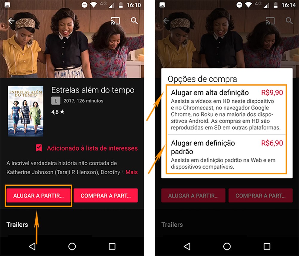 Como alugar filmes da Google Play pelo Android