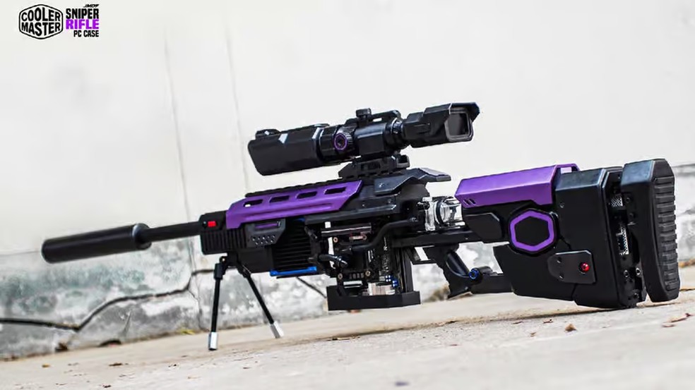 Jogador cria PC Gamer com formato de rifle sniper por R$ 14 mil; veja fotos