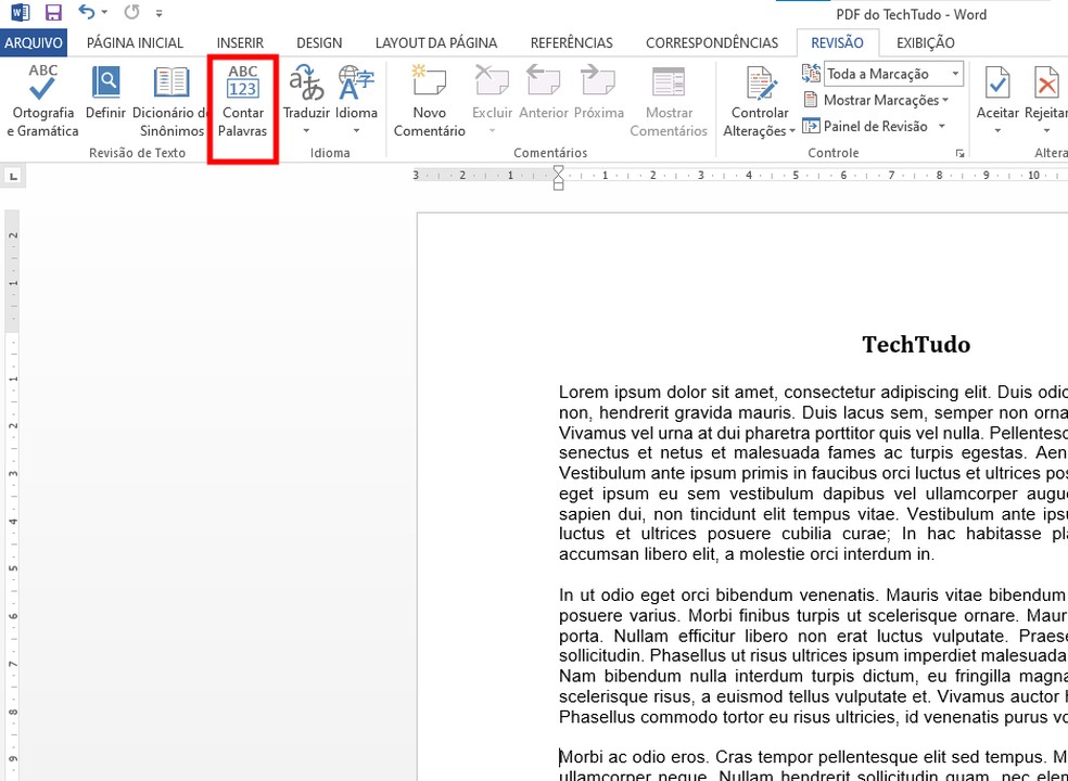 Como contar caracteres no Word