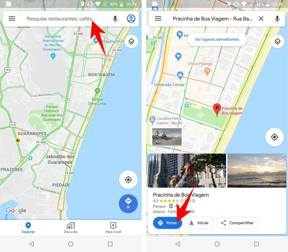 Como saber se o ônibus está chegando com o Google Maps