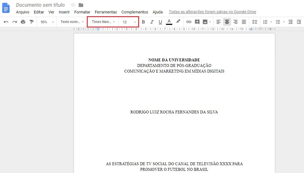 Como fazer formatação ABNT no Google Docs