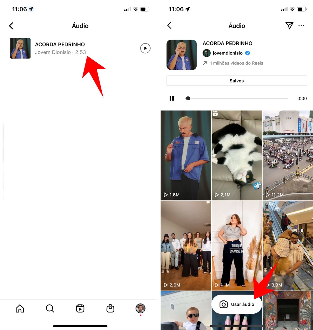 Como usar áudio salvo no Instagram Stories e Reels