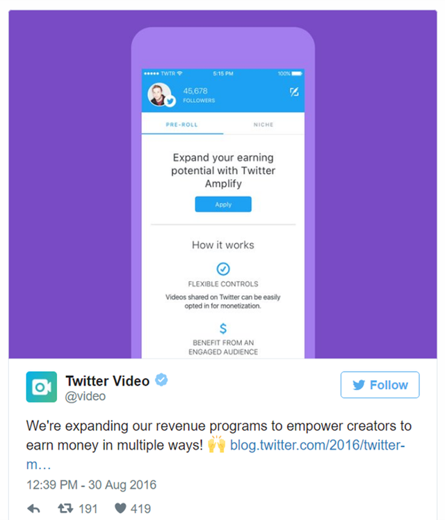 Twitter copia YouTube e passa a exibir anúncios pre-roll em vídeos
