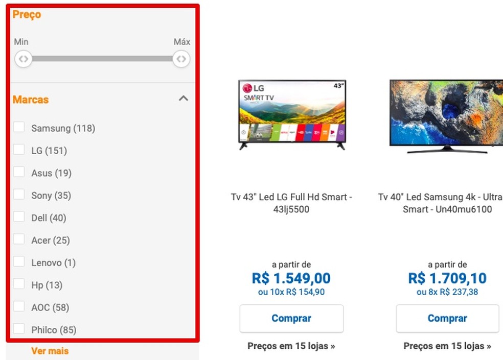 Como encontrar smart TV mais barata com o Compare TechTudo