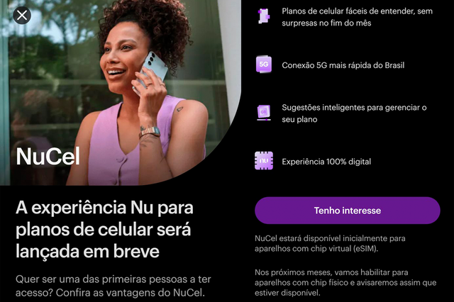 Nubank anuncia NuCel, operadora de telefonia do banco digital; conheça