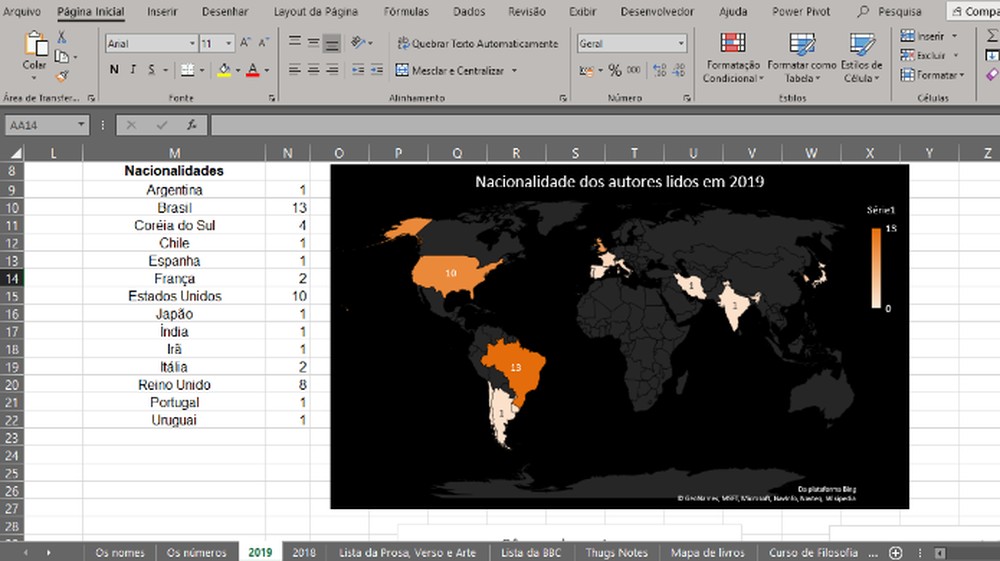 Como inserir e configurar mapas dinâmicos em planilhas do Excel