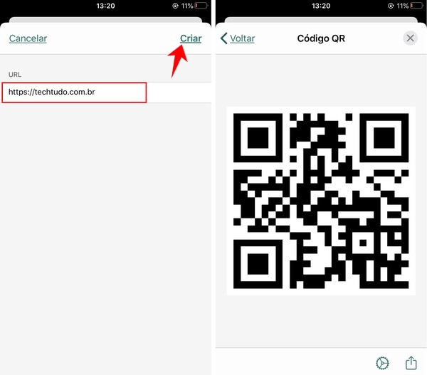 Como transformar link em QR Code