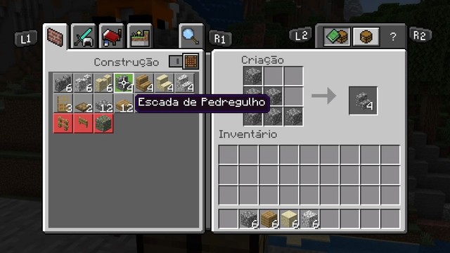 Como fazer escada no Minecraft
