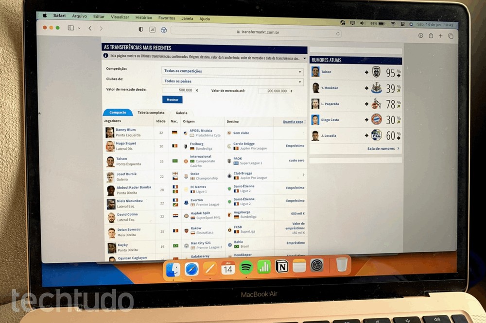 Transfermarkt: como usar o site para ver as transferências do futebol