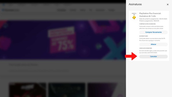 Como cancelar assinatura da PlayStation Plus