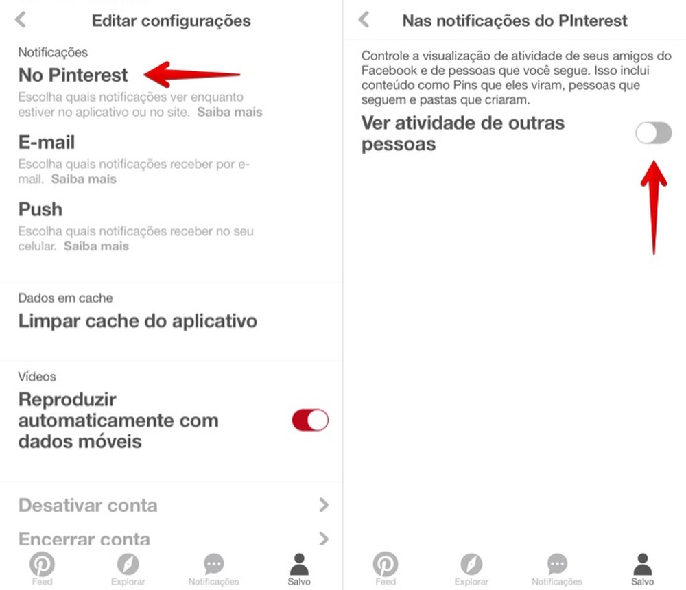 Como desativar notificações do Pinterest no PC, no celular e no e-mail