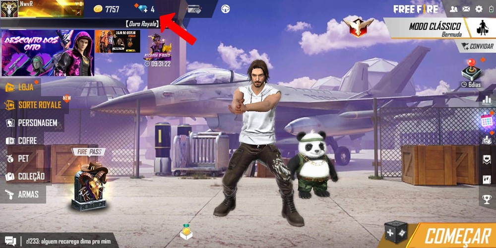 Como colocar gift card no Free Fire