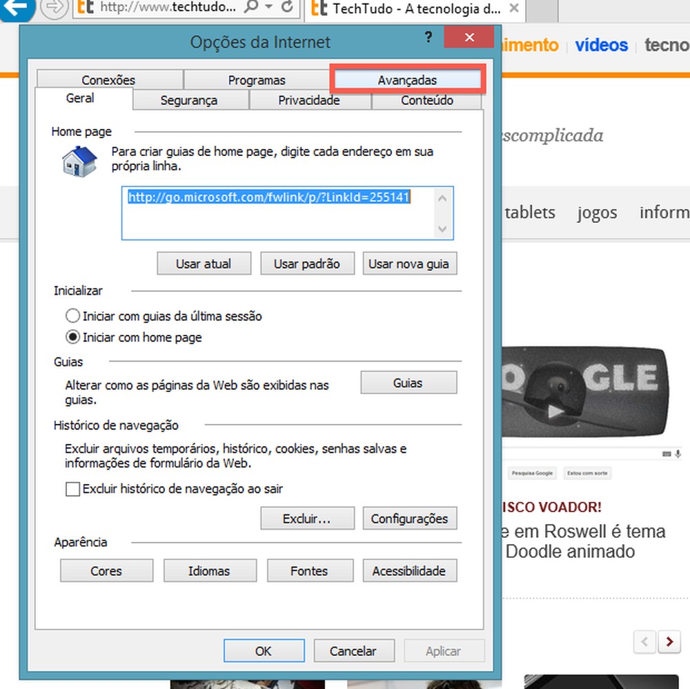 Como redefinir as configurações do Internet Explorer no Windows 8