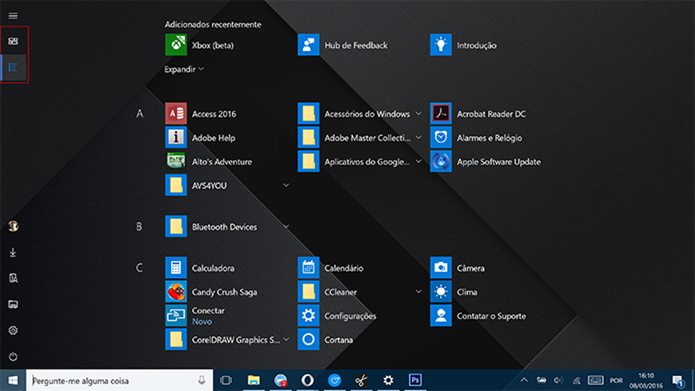 Sete dicas do novo Menu Iniciar do Windows 10 com Anniversary Update